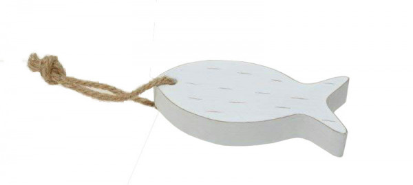 Großer, weißer Fisch aus Holz - Deko-Fisch für Ihre Tischdeko