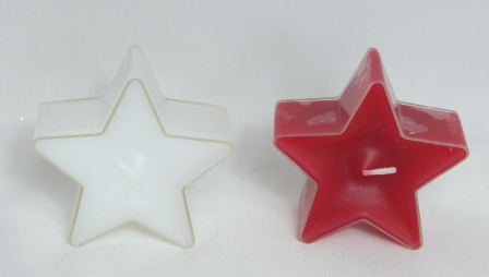 Kerzen - Stern-Teelicht in rot oder weiß. Tischdeko-online